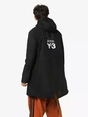 Y3 Logo Print Hooded Parka