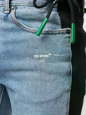 Off-White Regular Fit Jeans With Lace-up Detail