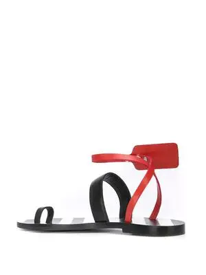 Off-White Leather Toe Strap Sandals