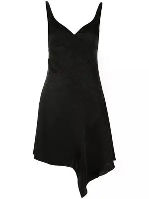 Off-White Allover Logo Print V-neck Dress