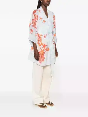 MAZZEI Starfish Print Wrap Coat