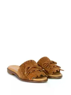 LUCA GROSSI Fringed Bow Detail Sandals