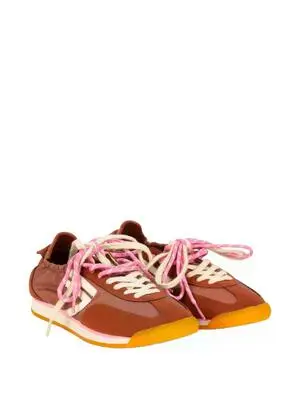 PURAAI Panelled Logo Patch Sneakers - Brown