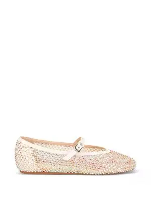 LE SILLA Gilda Crystal-embellished Mesh Ballet Flats - Neutrals