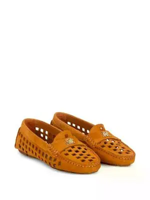 Casadei Perforated Leather Loafers