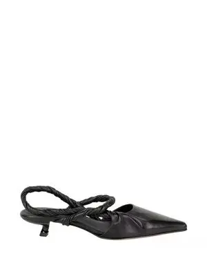 JVAM Twisted-strap Pointed-toe Pumps - Black