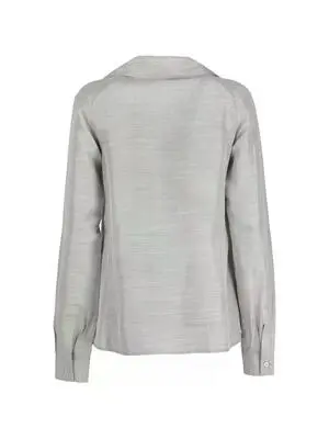 Richard Tyler V-neck Long-sleeve Blouse