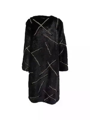 Moschino 2016 Chain-embellished Faux-fur Coat
