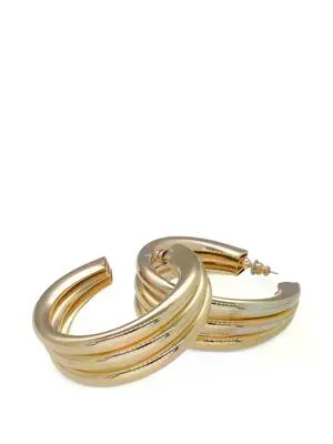 UGO CORREANI 1980s Triple Hoop Earrings - Gold