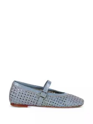 LORENA PAGGI Woven Buckle-fastening Flat Pumps - Blue