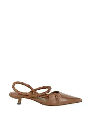 JVAM Twisted-strap Pointed-toe Pumps - Brown
