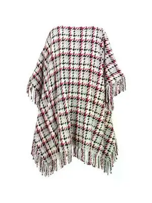 Ermanno Scervino Check Fringed Poncho