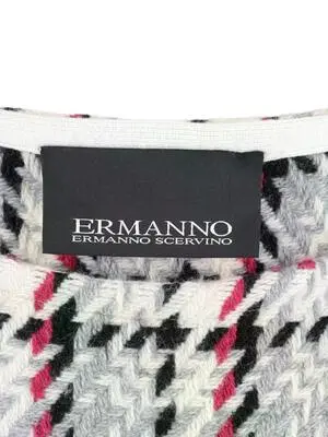 Ermanno Scervino Check Fringed Poncho