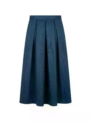 LUNATICA MILANO Moiré Pleated Midi Skirt - Blue