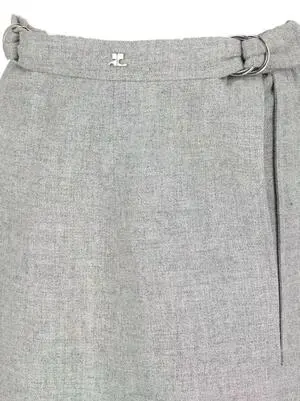 COURREGES Marl D-ring Belted A-line Skirt