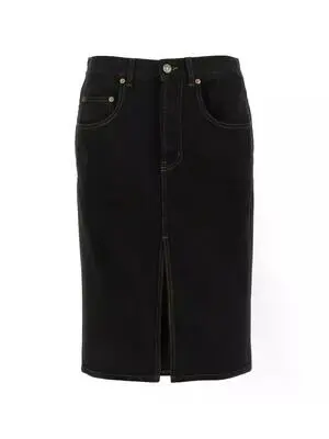 Saint Laurent Baggy Split-front Denim Pencil Skirt