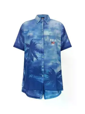 Polo Ralph Lauren Palm Cotton Shirt And Shorts Set - Blue