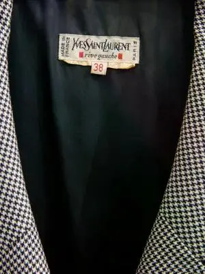 Saint Laurent 1990s Houndstooth Double-breasted Dress