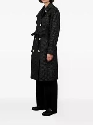 Saint Laurent 1991 Dot-print Belted Trench Coat