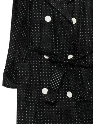 Saint Laurent 1991 Dot-print Belted Trench Coat
