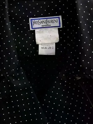 Saint Laurent 1991 Dot-print Belted Trench Coat