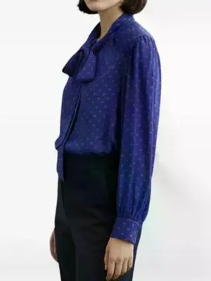 Saint Laurent 1970s Floral-print Lavalliere Blouse