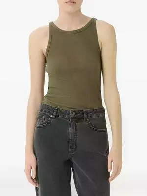 GESTUZ Ribbed Knit Tank Top - Green