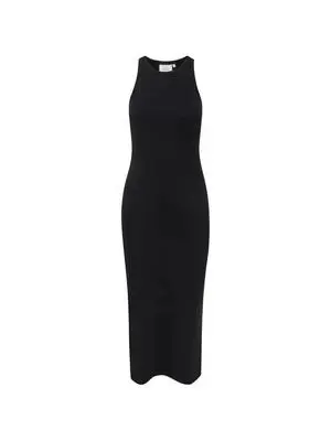 GESTUZ Ribbed Knit Maxi Dress - Black