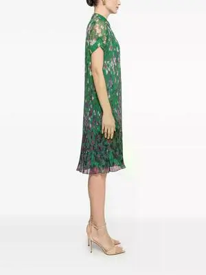 NISSA Floral Print Pleated Midi Dress