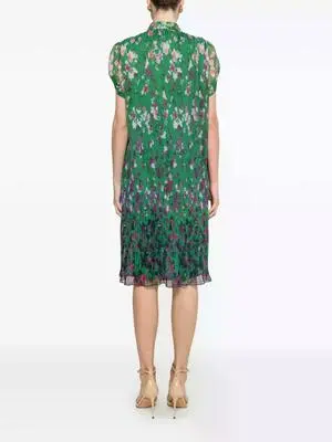 NISSA Floral Print Pleated Midi Dress