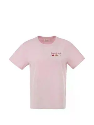 MC2 SAINT BARTH Emilie Embroidered Cotton T-shirt - Pink
