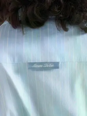 Manière De Voir Tailored Stripe Sleeveless Cropped Shirt With Waist Tie