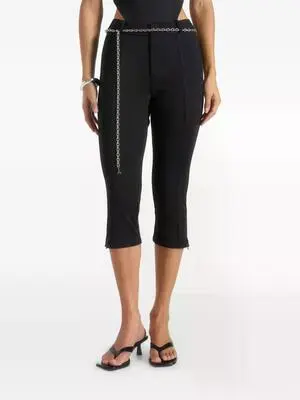 Manière De Voir Capri Leggings With Chain Detail - Black