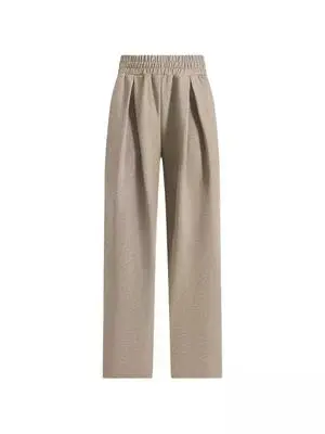 Manière De Voir Manier De Voir Taupe High-rise Wide-leg Pleated Joggers - Neutrals