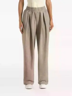 Manière De Voir Manier De Voir Taupe High-rise Wide-leg Pleated Joggers - Neutrals