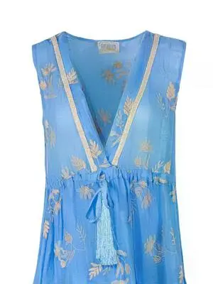 Pho Firenze Floral Pattern Tiered Maxi Dress