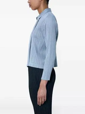 Issey Miyake Pleated Long-sleeve Shirt - Blue