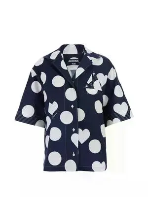 Jacquemus Polka-dot Heart Print Shirt - Blue