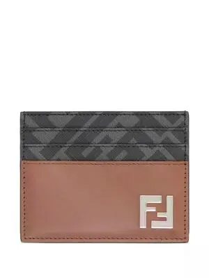 Fendi Ff Squared Leather Cardholder - Neutrals