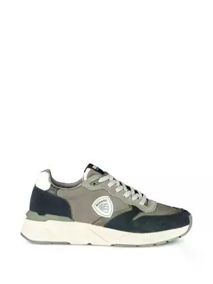 BLAUER. Colour-block Leather Sneakers - Grey