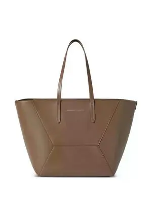 Brunello Cucinelli Calfskin Bc Duo Bag With Monili Embellishment - Brown