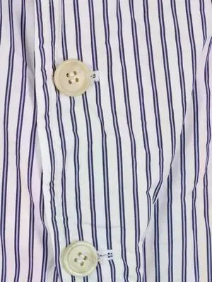 Comme Des Garçons Striped Cotton Jacket - White
