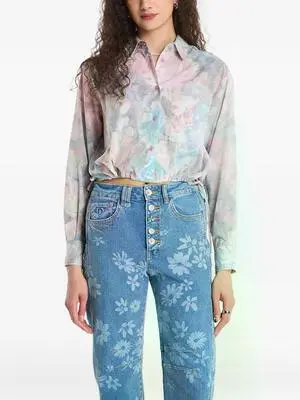Desigual Cropped Floral-print Shirt