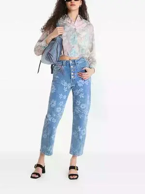 Desigual Cropped Floral-print Shirt