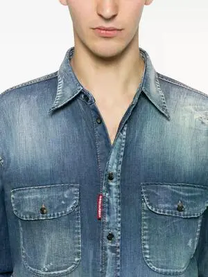 Dsquared2 Canadian Distressed Denim Shirt