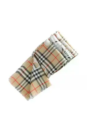 Burberry Checked Frayed Scarf