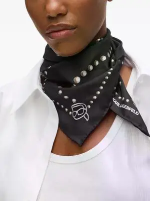 Karl Lagerfeld Ikonik Pearl-print Silk Scarf