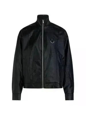 Karl Lagerfeld Karlism Croc-effect Bomber Jacket - Black