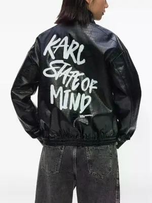 Karl Lagerfeld Karlism Croc-effect Bomber Jacket