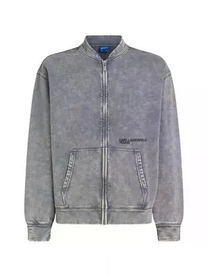Karl Lagerfeld Washed Finish Zip-fastening Jacket - Blue